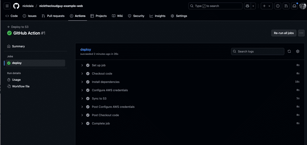 Static website - AWS CloudFront, S3, Route 53, and GitHub Actions - Nick Dalalelis - Cloud ...